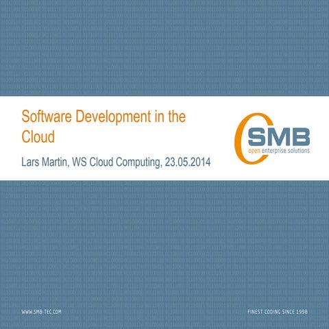 Software Development in the Cloud | PPT