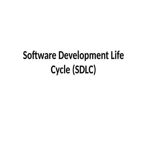 Software Development Life Cycle | PPSX
