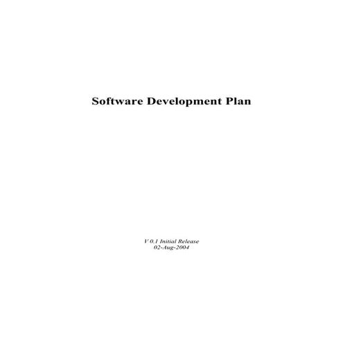 Software Development Plan | PDF