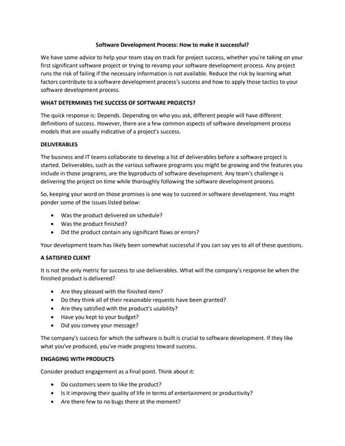 Software Development Process The Complete Guide.pdf | Operating Systems | Computer Software and ...