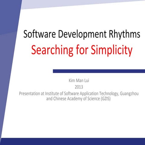 Software development rhythms 2013 | PPT