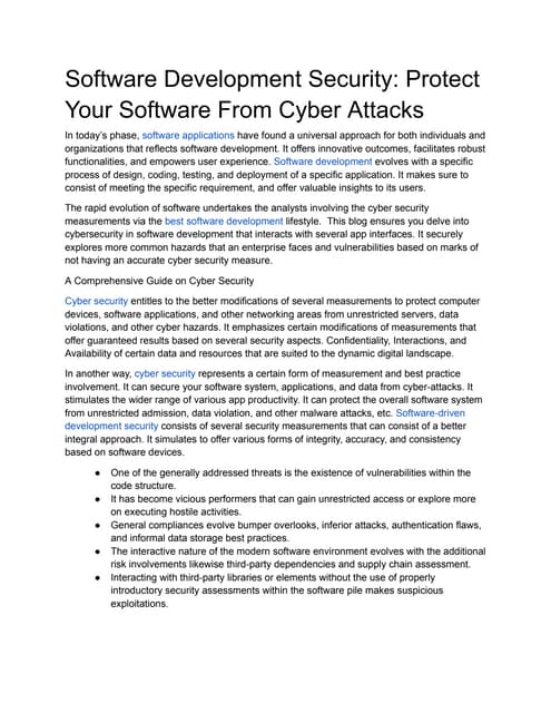Importance Of Cyber Security In Software Development.pptx | Information ...