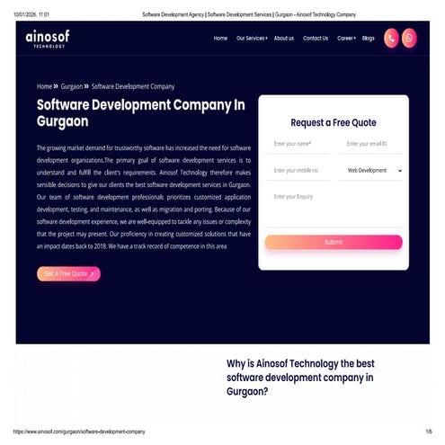 Best Software Development Services in Noida - Ainosof Technology | PDF