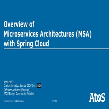 Overview of micro services architecture with spring cloud | PPT