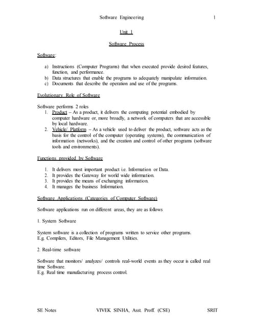 Software Engg Unit 1 Pdf 5369