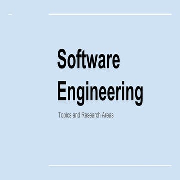 Software engineering - Topics and Research Areas | PPT