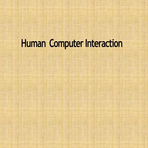 Human Computer Interaction | PPT