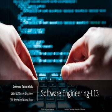 IT1204 - Software Engineering - L13 | PPT
