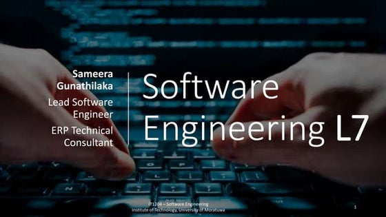 IT1204 - Software Engineering - L10 | PPT