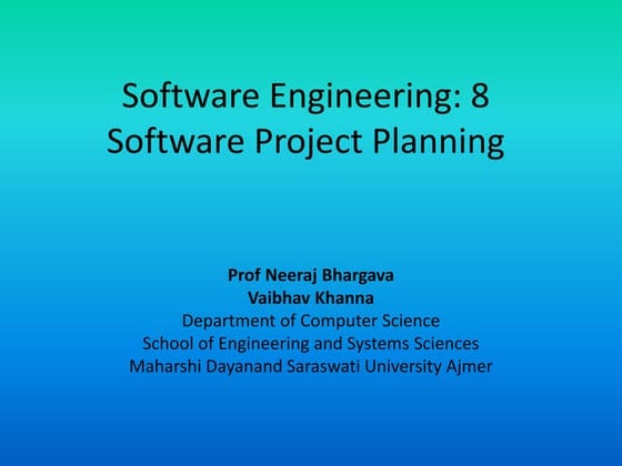 Software engineering 9 software cost estimation | PPT