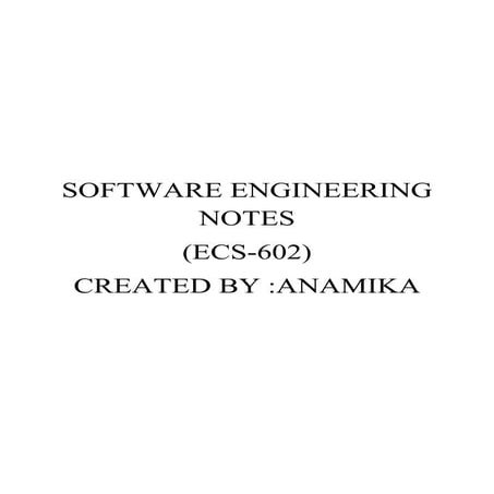 Software engineering notes | DOCX
