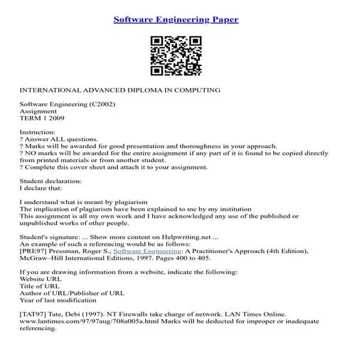 Software Engineering Paper | PDF