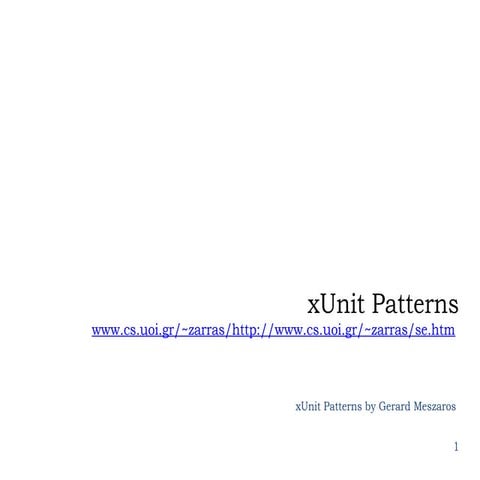 Software Engineering Xunit Testing And Patterns Ppt 7219