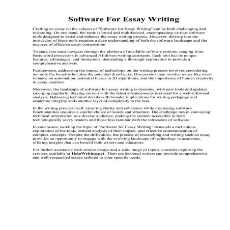 Software For Essay Writing | PDF