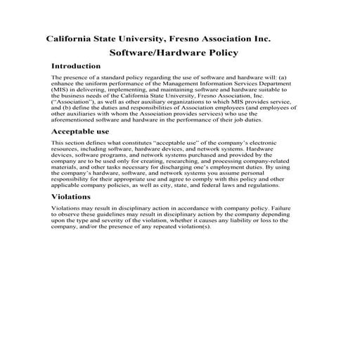 Software hardware policy | PDF