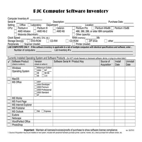 Software inventory | DOC