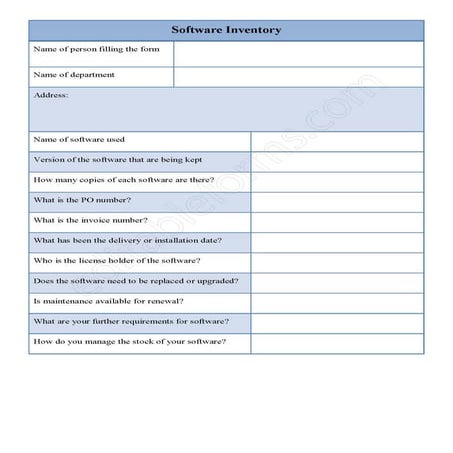 Software Inventory Fillable PDF Template | PDF | Technology & Computing