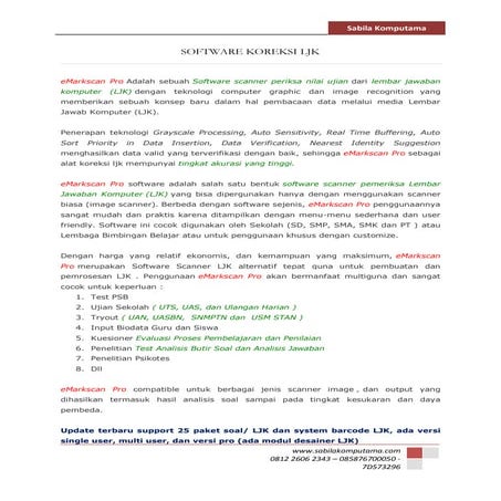 SOFTWARE SCANNER LJK MURAH 085876700050 | PDF