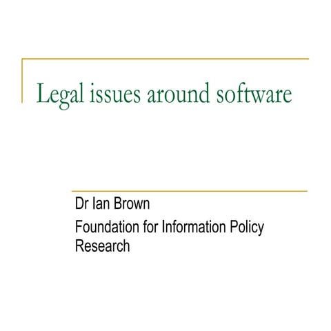Software Legal Issues | PPT