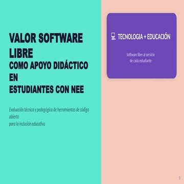Evaluación y Uso de Software Libre para la Inclusión Educativa en ...