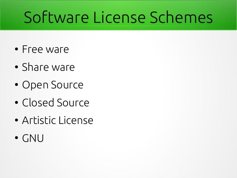 Software license schemes