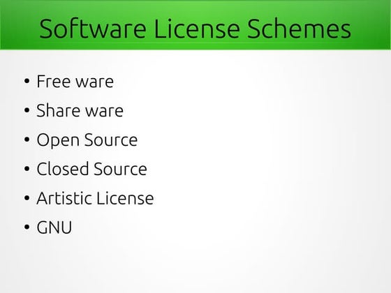 Software license | PPT | Shareware and Freeware | Computer Software and Applications