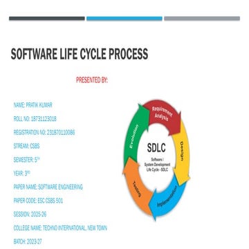 Software life cycle process for any software development. | PPTX