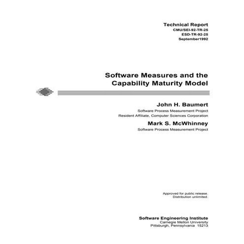 Software measures and the capability maturity model 1992, john h ...