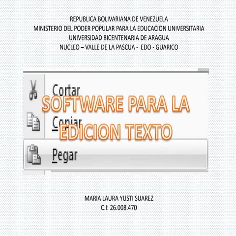Software para la edición de texto | PPTX