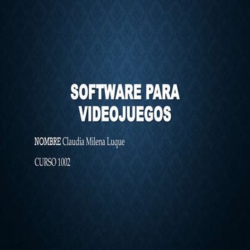 SOFTWARE PARA VIDEOJUEGOS Y SU FUNCIONAMIENTO | PDF