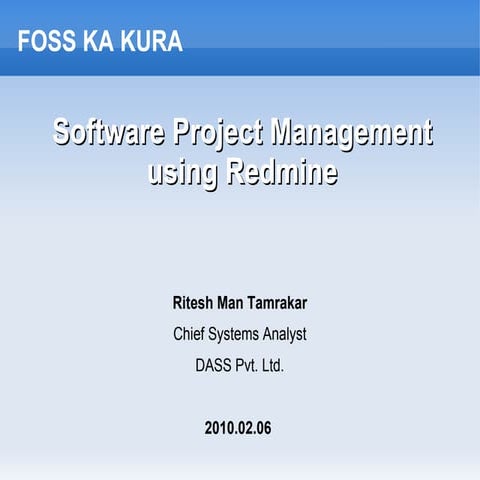 Software Project Management Using Redmine Ppt