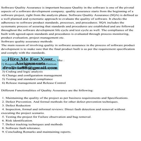 Software Quality Assurance is important because Quality in the softw.pdf