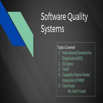 Software quality system - Quality Engineering | PPT