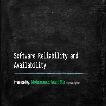 Software Reliability and Availability in Software Engineering, Measure ...