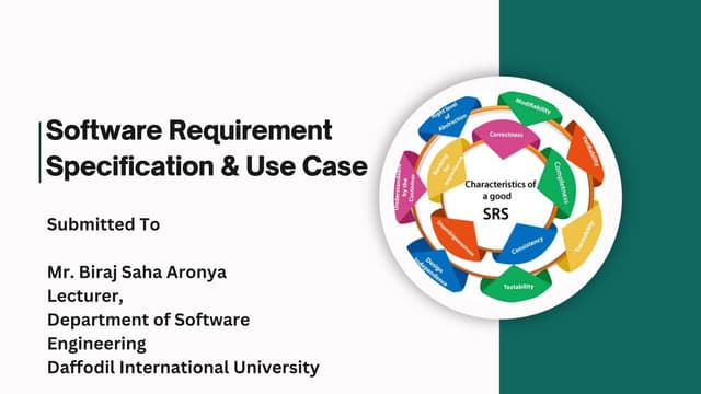 Software Requirement Specification And Use Casepptx Technology And Computing