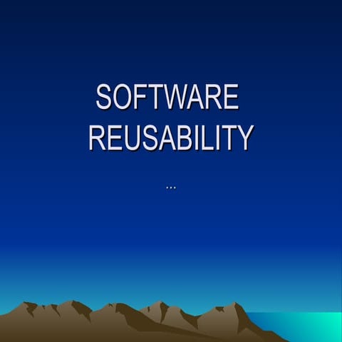 SOFTWARE REUSABILITY in software engineering.ppt