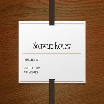 SOFTWARE REVIEW and types of reviews etc | PPTX