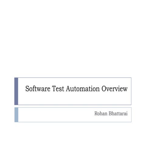 Software Test Automation Overview Ppt