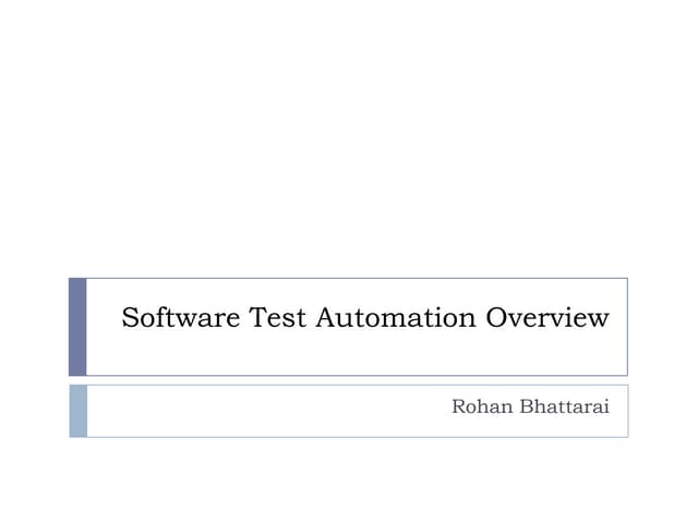 Software Test Automation Overview Ppt