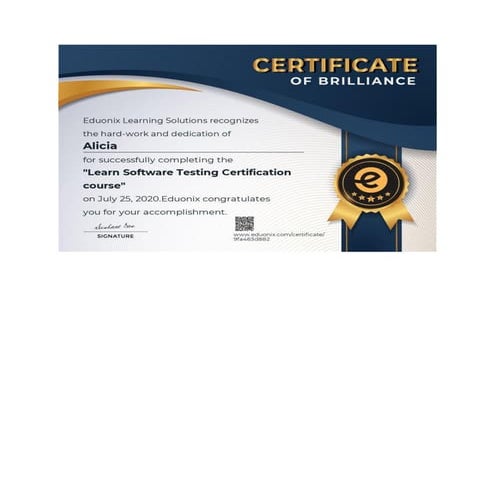 Software tester certificate | PDF