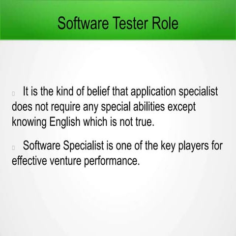 Software tester role | PPTX