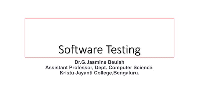 Software Testingpptx Technology And Computing