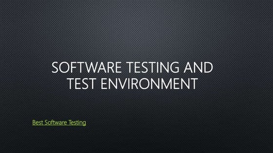 Preparing to set up your test environment | PPT