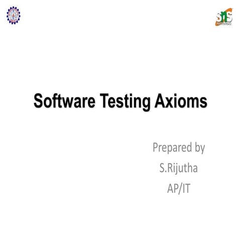Software Testing Axioms Pdf Operating Systems Computer Software And Applications