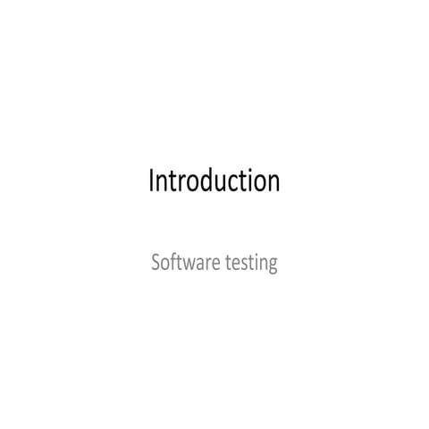 Software Testing Introduction Pptx Technology And Computing