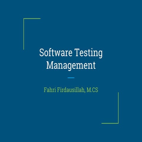 Software testing management | PPT