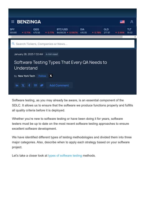 Software Testing Types That Every Qa Needs To Understandpdf