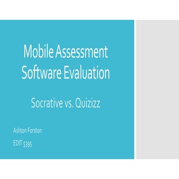 Mobile Assessment Software Evaluation | PPTX