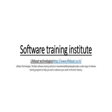 Lifeboat Technologies-Best Software Training Institute | PPT