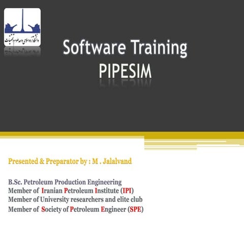 Software training pipesim | PPTX